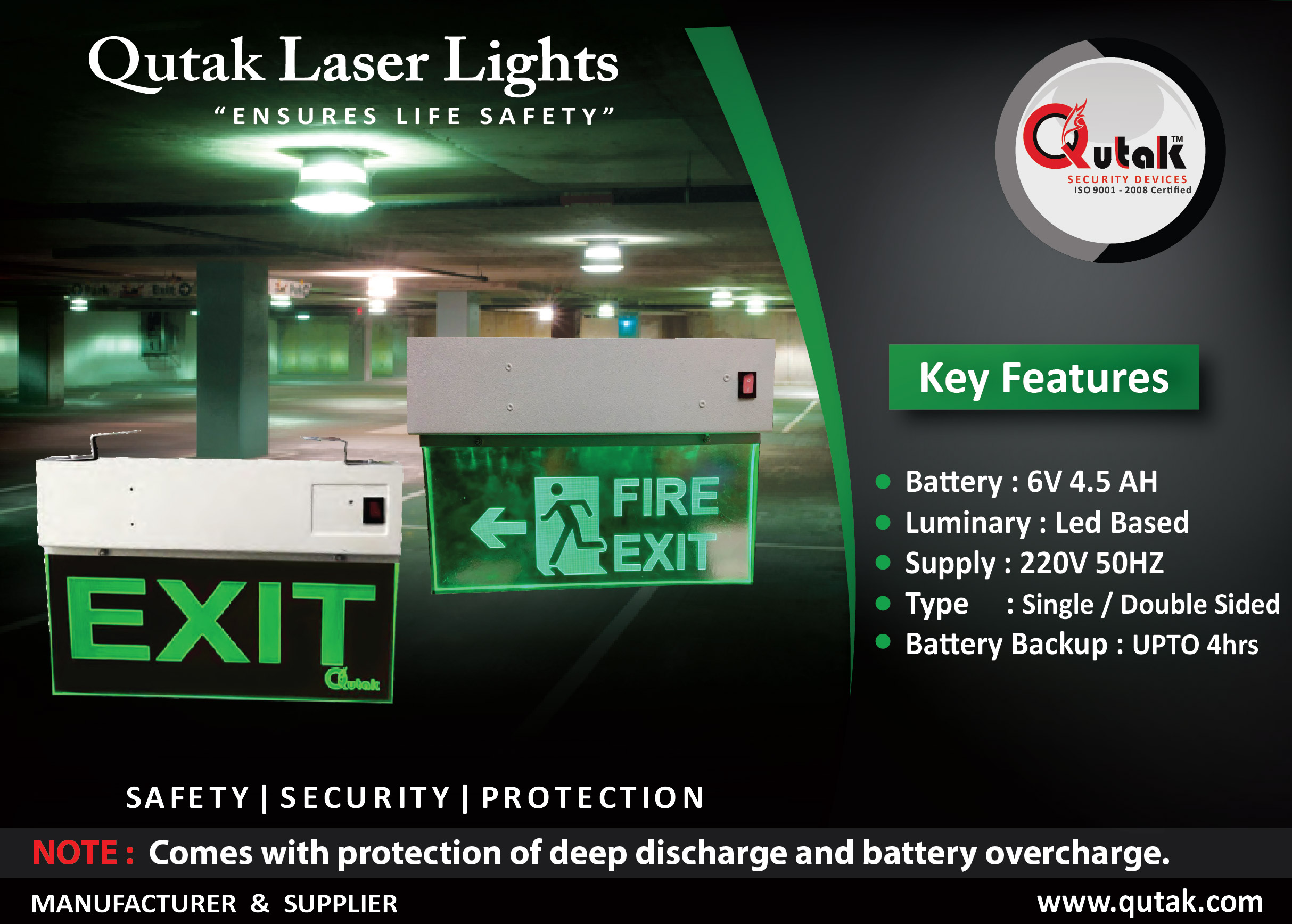 Fire safety lies within safe escape with fire led exit lights - Qutak